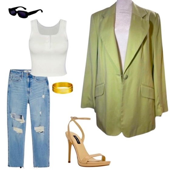 Apart | Jackets & Coats | Vintage Apart Green Oversized Longline Green ...